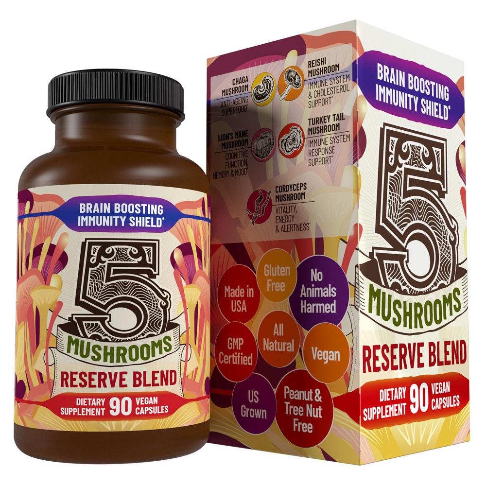 5 Mushrooms Reserve Blend | Mushroom Supplement - Hippie Farms